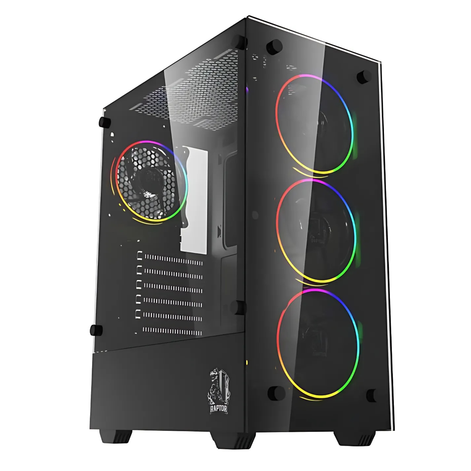 Gabinete Gamer Raptor Sentinel TG Mid-Tower 4Fan RGB | Mundo Hardware
