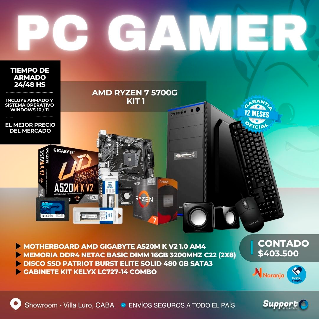 Pc Armada Amd Ryzen 7 5700G KIT 1 | Support Oficial