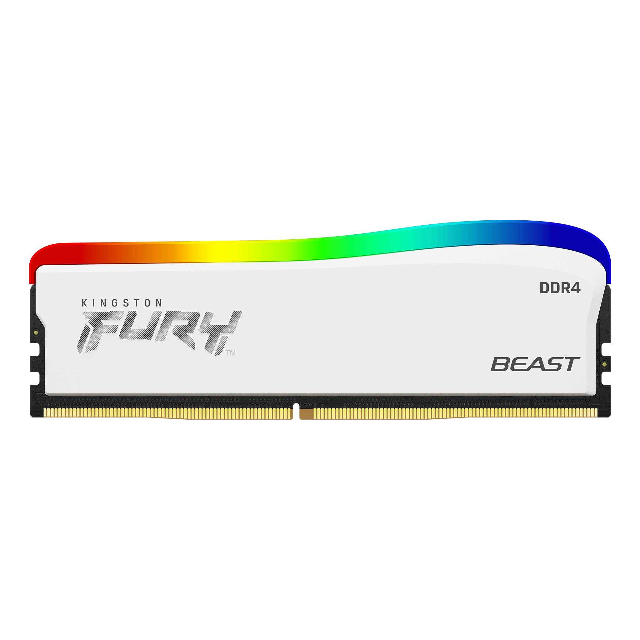 Memoria Ram DDR4 8GB Kingston 3200MHz Fury Beast White RGB KF432C16BWA ...