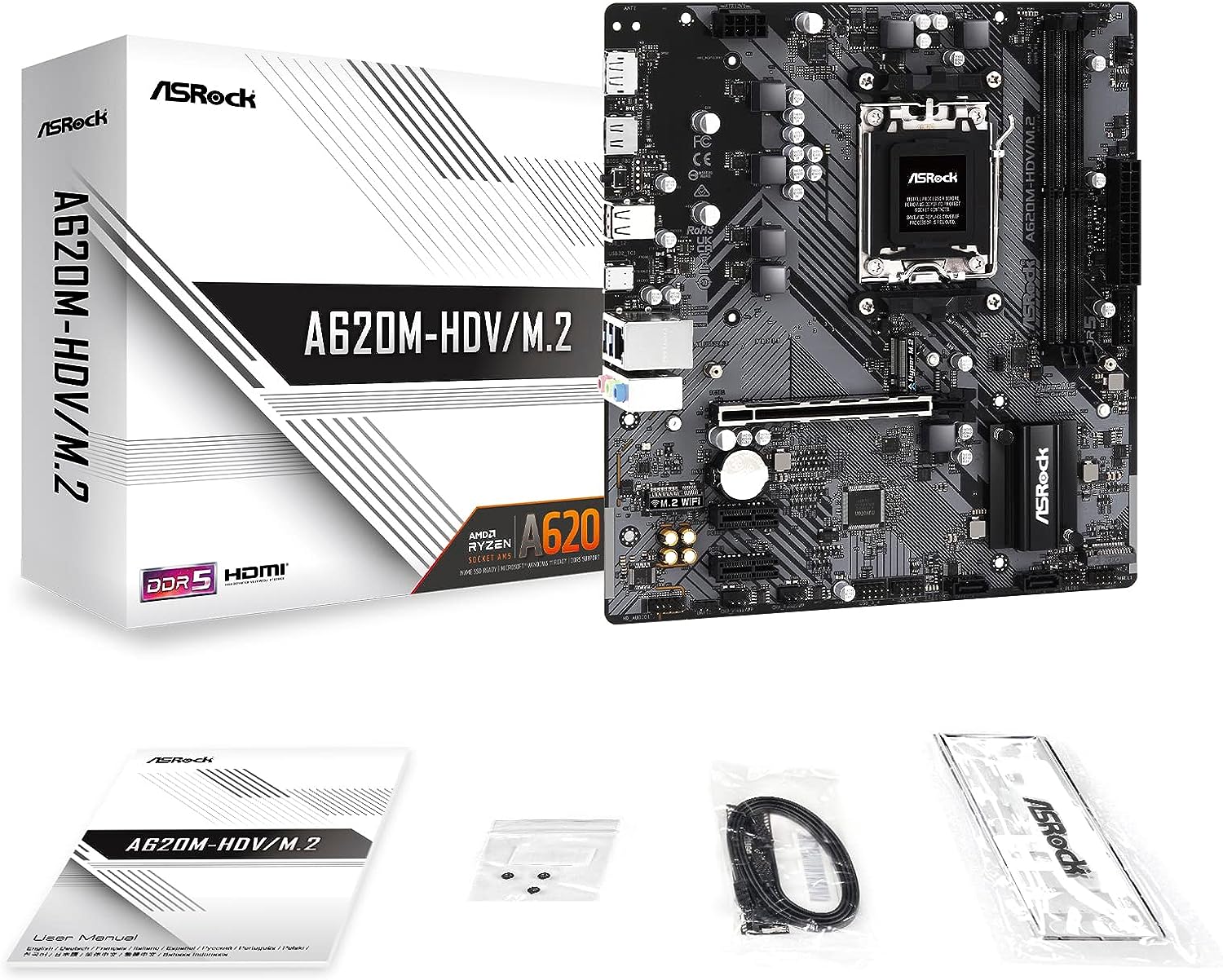 Motherboard Amd Asrock A620M-HDV/M.2 AM5 | MyM Computacion | Gaming Store