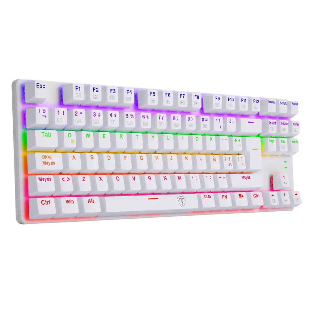 Perifericos Teclado USB T-Dagger Bora White Rainbow Switch Red Gamer ...