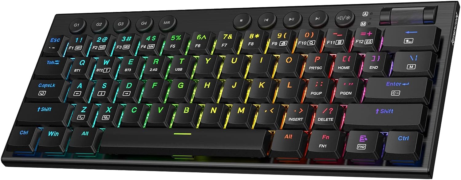 Periféricos Teclado Gamer Redragon Horus Mini Pro 60% Wireless Black ...