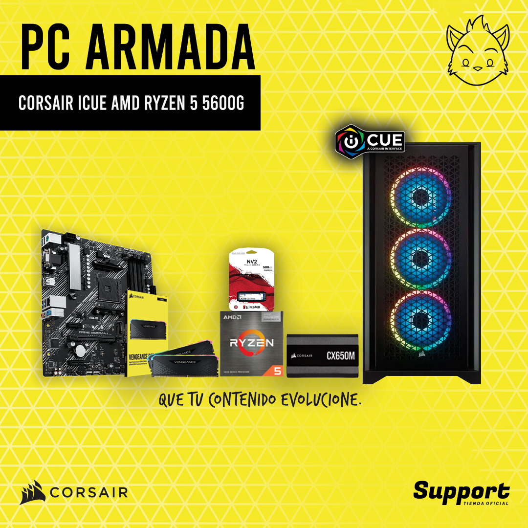 Pc Armada Corsair iCUE Amd Ryzen 5 5600G | Support Oficial